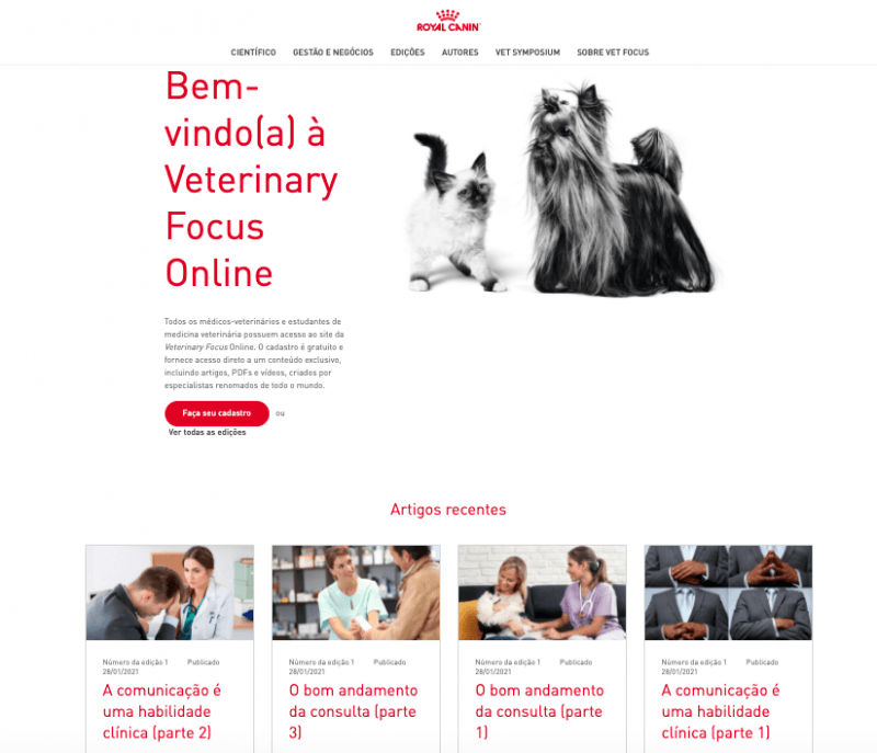 Conheça o novo site da Revista Veterinary Focus
